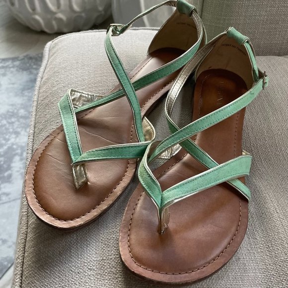 Merona | Shoes | Emily Mint And Gold Sandals By Merona 75 | Poshmark